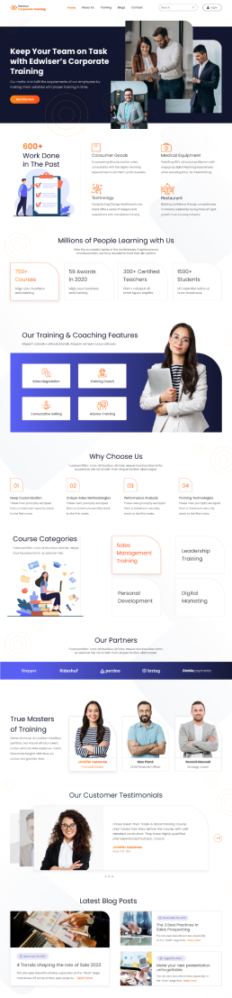 Edwiser RemUI Demo: Corporate Homepage 1 | Edwiser RemUI Demo